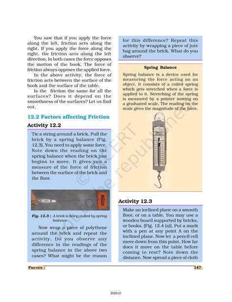 Friction NCERT Book Of Class Science