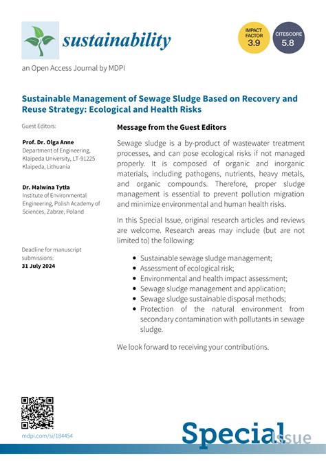 Pdf Message From The Guest Editors Sustainability Mdpi Special Issue Sustainable