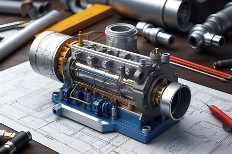 Engineering Schematic Illustration Mockup Premium Ai Generated Image