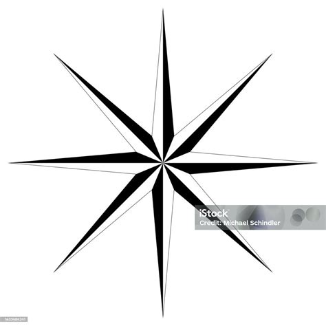 Wind Rose Or Compass Rose Vector With Eight Directions Stock Illustration Download Image Now