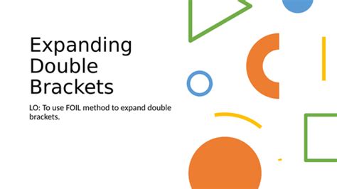 Expanding Double Brackets Teaching Resources