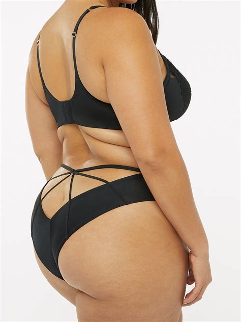 Savage Not Sorry Half Cup Plunge Bra With Lace In Black Savage X Fenty