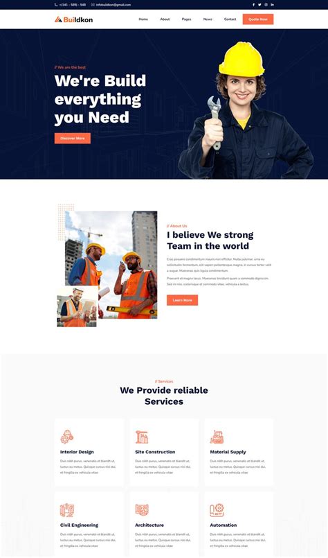 Construction Building HTML5 Website Template Html5 Templates