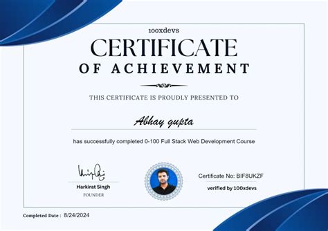 Im Excited To Share That Ive Just Completed My Full Stack Development Course From 100xdevs