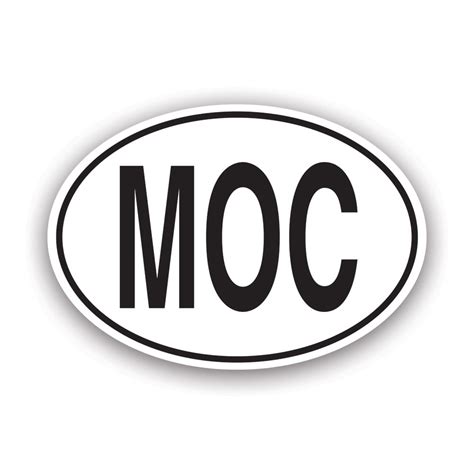 Moc Mozambique Country Code Oval Sticker Decal Self Adhesive Vinyl