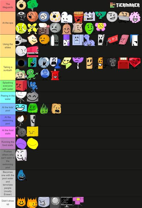 Bfdi Characters At The Waterpark Inspired By U Hot Recognition7666 R Battlefordreamisland