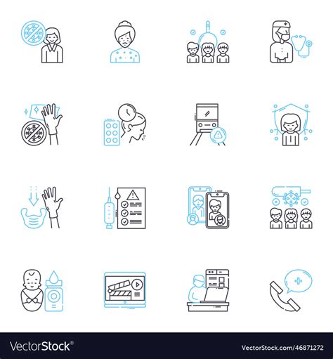 Epidemic Surge Linear Icons Set Spike Outbreak Vector Image