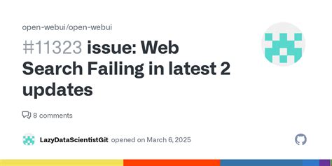 Issue Web Search Failing In Latest 2 Updates · Issue 11323 · Open Webuiopen Webui · Github