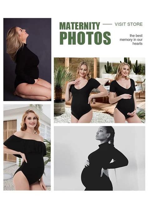 Badu Bg Боди за бременни за фотосесия Снимки на бременни Жени Едно парче Основно тяло Риза