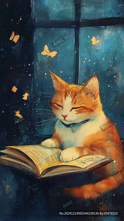 Ai创作图橘猫插画 猫咪读书 猫咪女生一起看书插画 夜晚猫咪插画 原创猫咪插画 晒太阳的猫插画 猫原创插画 猫咪系列插画 插画猫咪 猫咪插画本本封面 原创小猫插画 萌宠猫插画 漫画猫咪插画