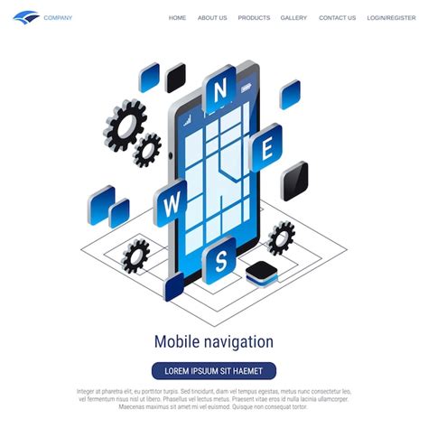 Premium Vector Mobile Navigation 3d Isometric Vector Concept Illustration