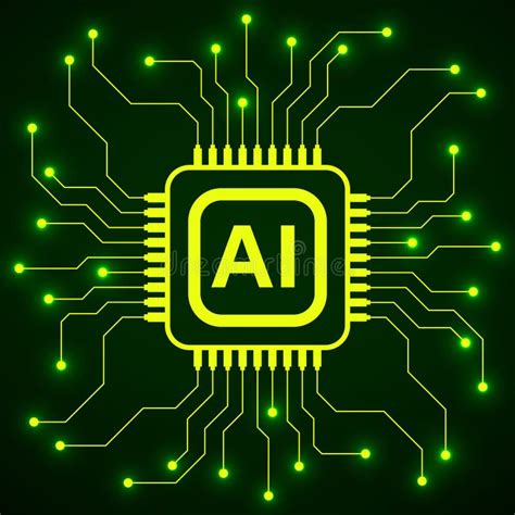 Artificial Intelligence With Circuit Board Smart Network Digital Technology Stock Vector