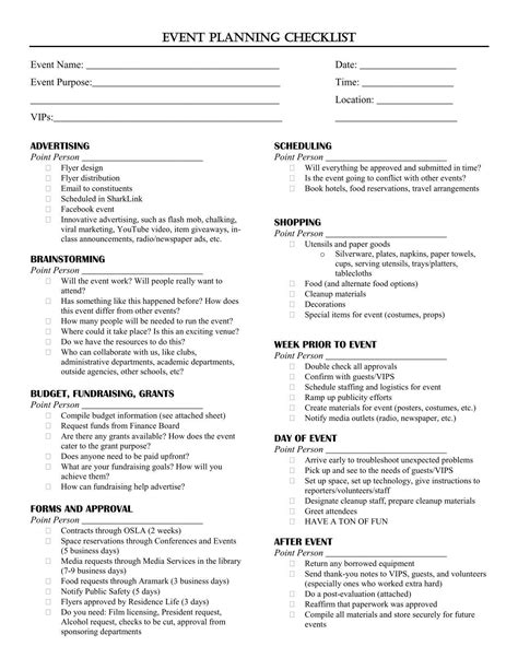 Event Planning Checklist Artofit