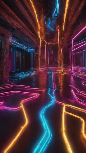Premium Ai Image Neon Flickering Lights