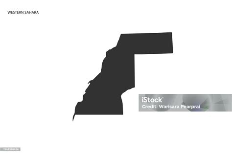 흰색 배경과 국가 플래그 아이콘 왼쪽 모서리에 서사하라 검은 그림자지도 벡터 개념에 대한 스톡 벡터 아트 및 기타 이미지 개념 개념과 주제 검은색 Istock