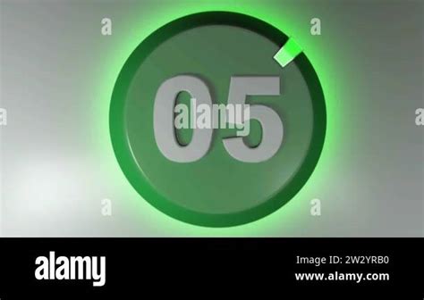 The Number 05 On A Circle Badge With A Lighted Rotating Cursor 3d