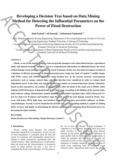 Pdf Developing A Decision Tree Data Mining Method For Detecting The Effective Parameters For