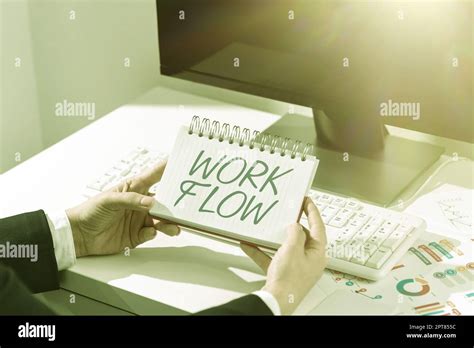 Text Caption Presenting Work Flow Business Concept Continuity Of A