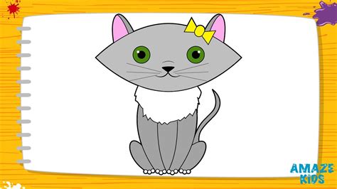 Как Легко Нарисовать Кошку для Детей Учимся Рисовать Животных Рисунки Своими Руками Уроки
