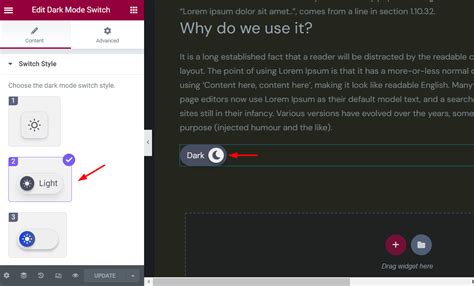 How To Display Dark Mode Toggle Button Using Elementor Widget