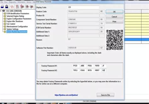 caterpillar factory password 18 digit generator unlock ecm parameter