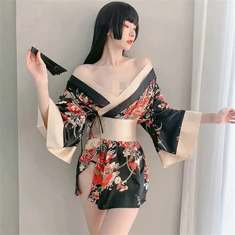 Japanese Kimono Dress For Women Cardigan Sexy Floral Print Yukata Asian