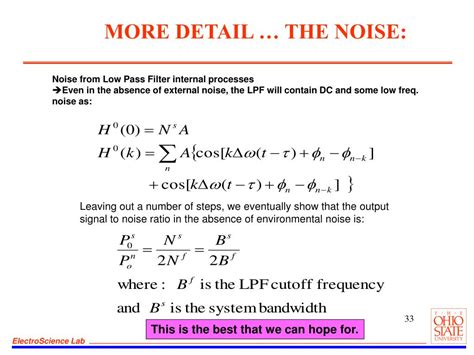 PPT SIGNAL TO NOISE RATIO CALCULATIONS FOR NOISE RADAR PowerPoint Presentation ID