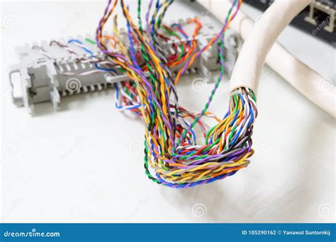 Ip Telephony System Telephone Cabling Patch Panel With Twisted Pairs Cables For Digital And