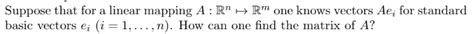 Solved Suppose That For A Linear Mapping A RnRm One Knows Chegg Com