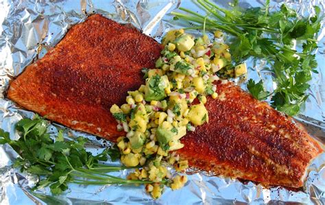 Grilled Salmon Topped With Mango Salsa Cooking Mamas