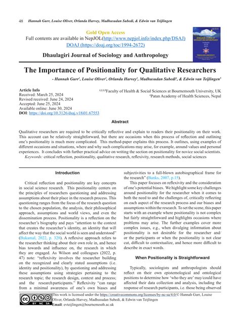 Pdf The Importance Of Positionality For Qualitative Researchers
