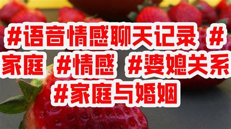 语音情感聊天记录 家庭 情感 婆媳关系 家庭与婚姻 Youtube