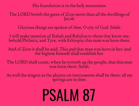Psalm 87 A Song Of Zion Psalm 78 Psalm 89 Christian Psalm 82