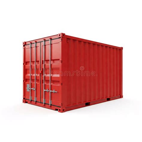 Red Container On White Background Shipping Container Stock Illustration Illustration Of