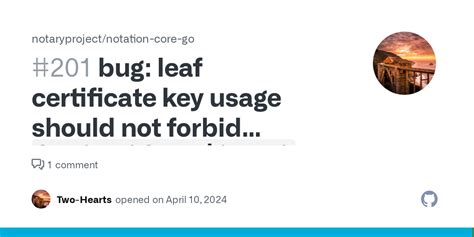 Bug Leaf Certificate Key Usage Should Not Forbid ContentCommitment