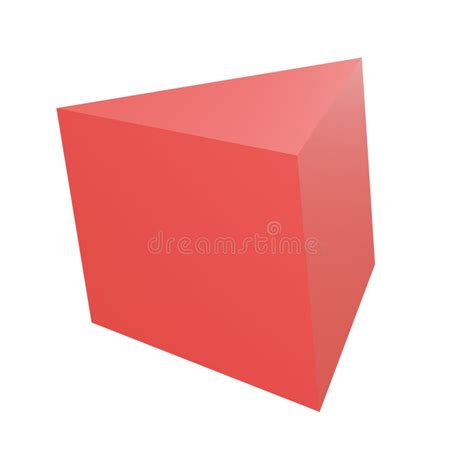 3d Illustration Of Pink Triangular Prism Shape Side View Stock Image