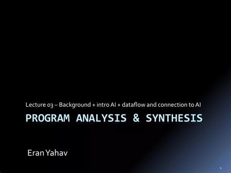Ppt Program Analysis And Synthesis Powerpoint Presentation Free Download Id1946248