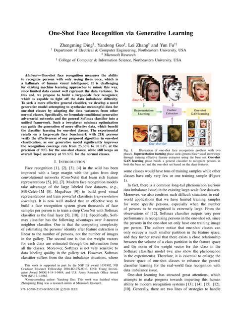 Pdf One Shot Face Recognition Via Generative Learning