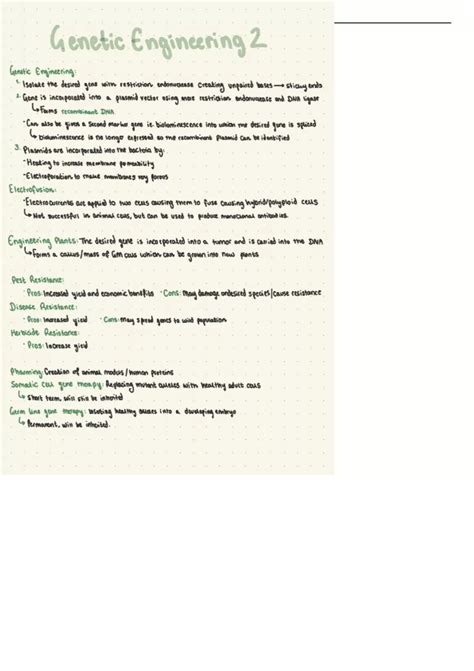 Ocr A Level Biology Genetic Engineering 2 Summary Unit 6 Stuvia Uk