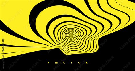 Abstract Background Made Of Distorted Lines Pattern With Optical Illusion Psychedelic Stripes