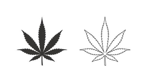 Simple Weed Leaf Outline