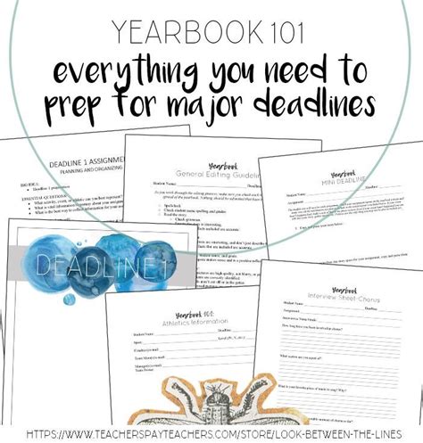 Yearbook Major Deadline Assignment Pack Lesson Plan Journalism Project Pack Yearbook