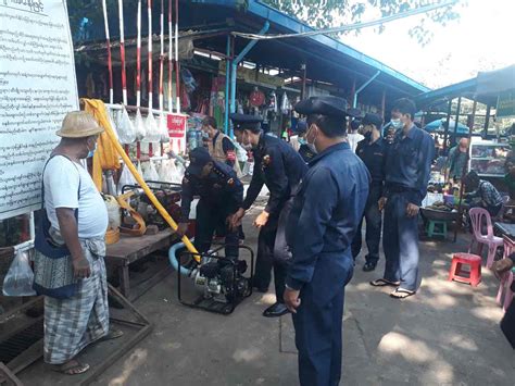 တာမွေမြို့နယ်ရှိ တာမွေ ယာယီ စျေးတွင် မီးဘေးအန္တရာယ် ကြိုတင်ကာကွယ်ရေးဆိုင်ရာ အသိပညာပေးနှိုးဆော်ခ