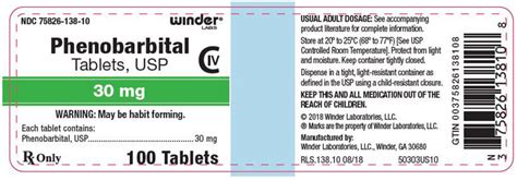 Phenobarbital By Winder Laboratories Llc Phenobarbital Tablet