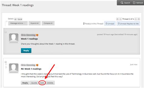 delete threads and edit delete replies elearning university of