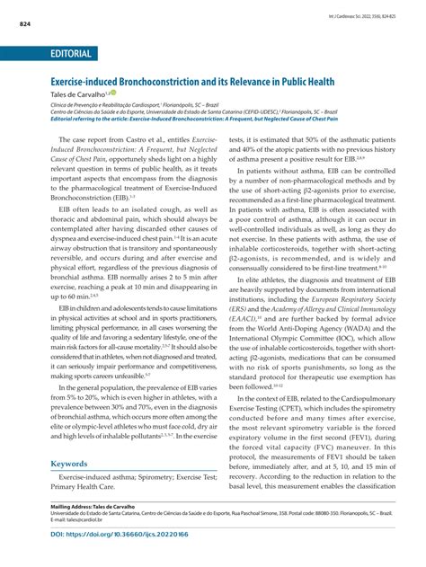 Pdf Exercise Induced Bronchoconstriction And Its Relevance In Public