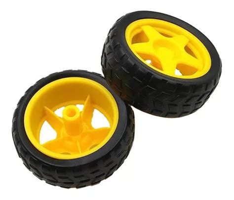 Rueda Llanta De 65mm Carro Robotica Arduino 1 Kit X 2 Unds