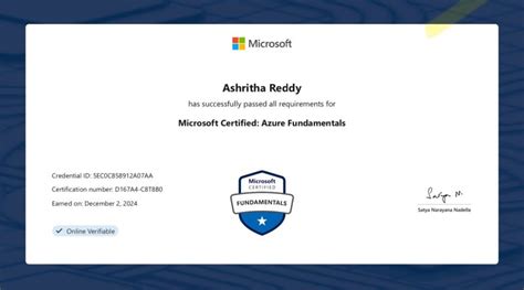 Ashritha Reddy On Linkedin Azurefundamentals Az Microsoft Certificate Learning Careerbuild