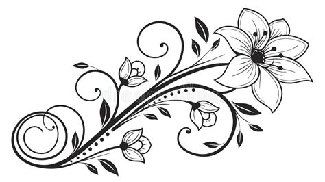 Abstract Floral Scroll Design Featuring A Star Like Flower Center Vector Design Generative Ai