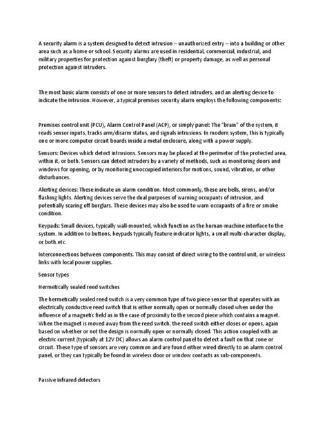 A Security Alarm Is A System Designed To Detect Intrusion Pdf Security Alarm Electrical